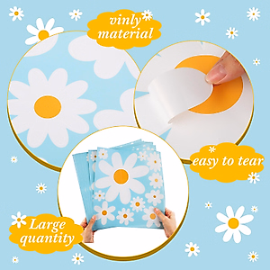 TaoBary 165 Pieces 15 Sheet Large Daisy Wall Decals Flower Stickers Vinyl Peel and Stick Floral Decal Daisy Wall Decor for Nursery Playroom Bedroom Living Room(Cute)
