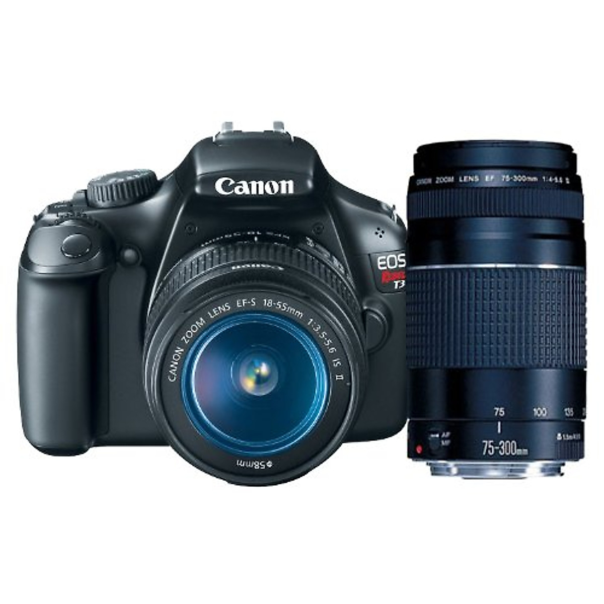 Canon EOS Rebel T3 12.2 MP CMOS Digital SLR with 18-55mm IS II Lens + Canon EF 75-300mm f/4-5.6 III Telephoto Zoom Lens