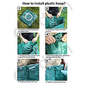 Gardzen Large Leaf Scoop Hand Rakes, Debris and Yard Waste Removal, Comes with 72 Gallon Garden Bag, Work Gloves, Protective Pads