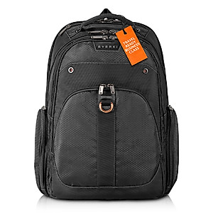 EVERKI Atlas Business Laptop Backpack, 13-Inch to 17.3-Inch Adjustable Compartment, Men or Women, Travel Friendly (EKP121), Black