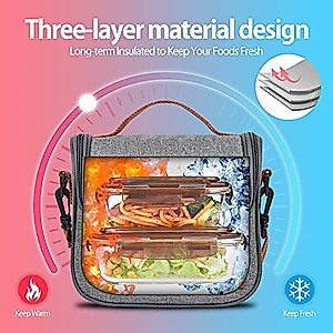 Insulated Lunch Bags for Women, Insulated Lunch Box for Men, Lunch Cooler Bag, Meal Prep Lunch Box for Women, Lunch Boxes with Removable Shoulder Strap for Women and Men