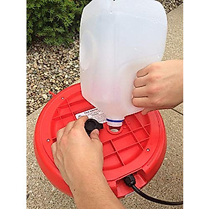 Farm Innovators Model HPF-100 "All-Seasons" Heated Plastic Poultry Fountain For Chicken, 3 Gallon, Red/White, 100-Watt
