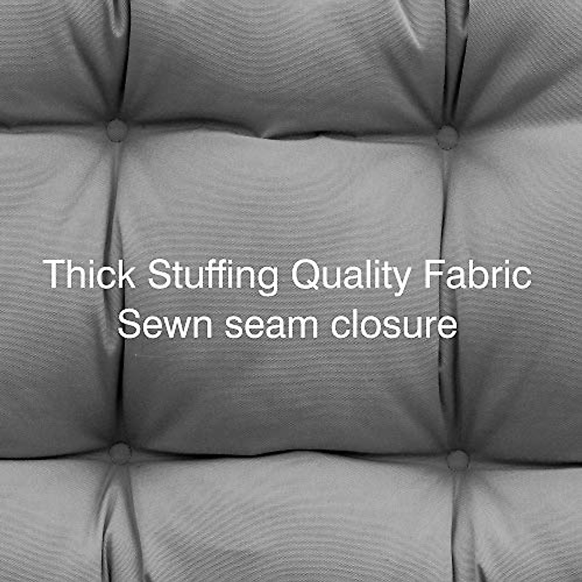 QILLOWAY Outdoor Seat/Back Chair Cushion Tufted Pillow, Spring/Summer Seasonal All Weather Replacement Cushions. (Grey)