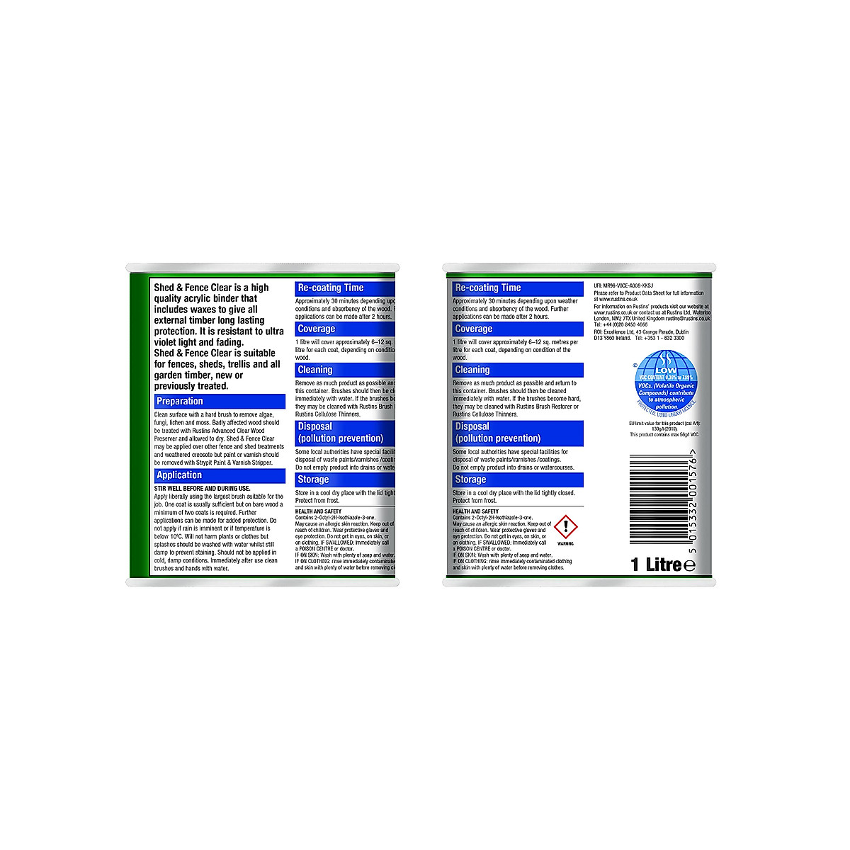 Rustins Shed & Fence Clear 1L- Advanced Wood Protector for Outdoor Structures