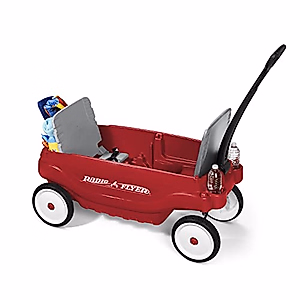 Radio Flyer, Deluxe Family Wagon with Canopy, Plastic Red Wagon, for Ages 1.5+