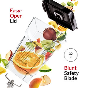 Blendtec Immersion Blender - Handheld Stick Blender, Whisk, and Food Processor and 75 oz FourSide Jar - Clear - Includes 3 Attachments, 20 oz BPA-Free Jar, and Storage Tray - Stainless Steel
