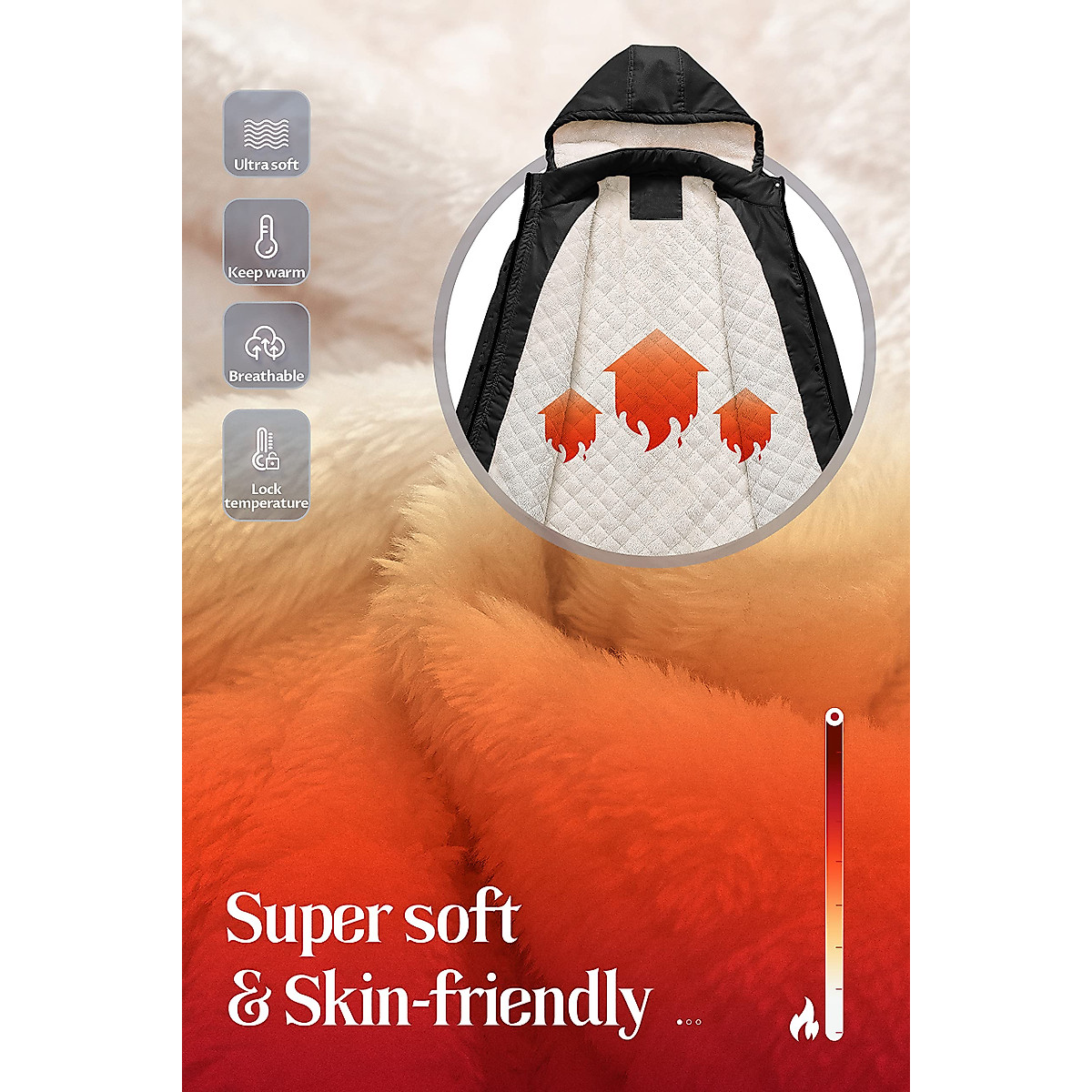 Chrisuno Women's Lightweight Thicken Puffer Coats Warm Parka Padded Winter Hooded Insulated Jacket Overcoat Black XL