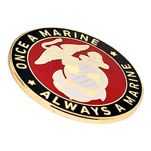 PinMart Officially Licensed U.S.M.C. Veteran 4-Piece Lapel Pin – Military Insignia United States Marine Corps Logo Pins – Gold Plated Enamel Brooch with Secure Clutch Back