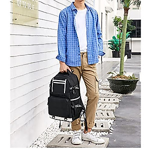 Waroost PSG Novelty Bagpack Messi Canvas Bookbag-Lightweight Large Knapsack with USB Charging Port for Travel,Outdoor