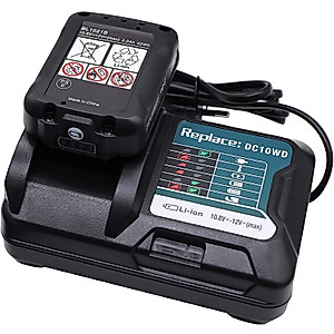 2 X 2.0A BL1021B Battery with Charger DC10WD 10.8V ~ 12V, Replace for Makita 12V Battery CXT BL1016 Bl1041B BL1040 BL1020B, Replace for Makita DF031D TD110D JR103D JR105D HSS01D HP332D DC10SB DC10WC