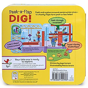 Peek-a-Flap Dig! - Construction Lift-a-Flap Board Book for Babies and Toddlers; Ages 2-7