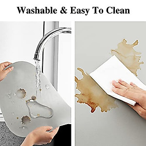 MOVNO Leather Placemats Set of 6, Modern Placemats for Kitchen Table, Plate Mats Set for Square Round Table, Washable Wipeable Waterproof Faux Leather Placemats, Non-Slip Table Mats(Gray)