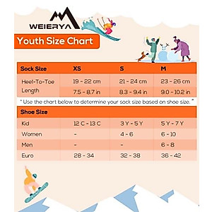 WEIERYA Kids Ski Socks Merino Wool, Kids Wool Socks, Knee-high Snow Socks for Boys Girls, Winter socks, 1/3 Pairs Rose Red XS 1 Pair