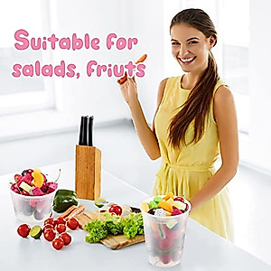 100 Sets 16 oz 32 oz Deli Containers with Lids Plastic Airtight Food Storage Containers Leakproof Disposable Take out Deli Cups Freezer Storage Containers for Food Soup, Microwave and Dishwasher Safe
