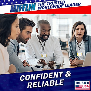 Mifflin-USA Flat Lanyards for ID Badges (Black, 36 Inch, 5 Pack), Comfortable Neck Straps