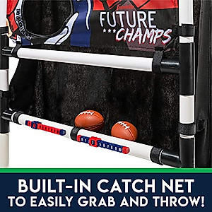 Franklin Sports Kids Football Target Toss with Mini Footballs - Indoor Football Passing Game for Kids - Football Passing Targets, Black