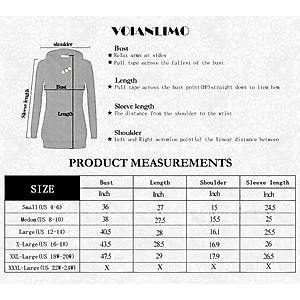 VOIANLIMO Women's Sweatshirts Long Sleeve Button V-Neck Pockets Pullover Hoodies Carbon Black S