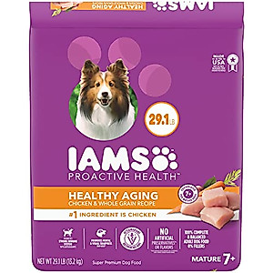 IAMS Healthy Aging Adult Dry Dog Food for Mature and Senior Dogs with Real Chicken, 29.1 lb. Bag