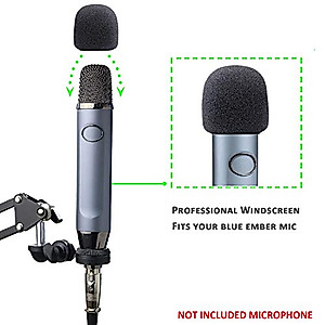 YOUSHARES Blue Ember Pop Filter - Ember Mic Windscreen Foam Cover to Reduce Plosive Wind Noises