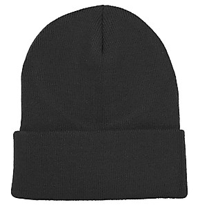 Gelante Men Women Warm Knit Cuffed Plain Beanie Hat Skull Cap. 2040A-1PC-Black