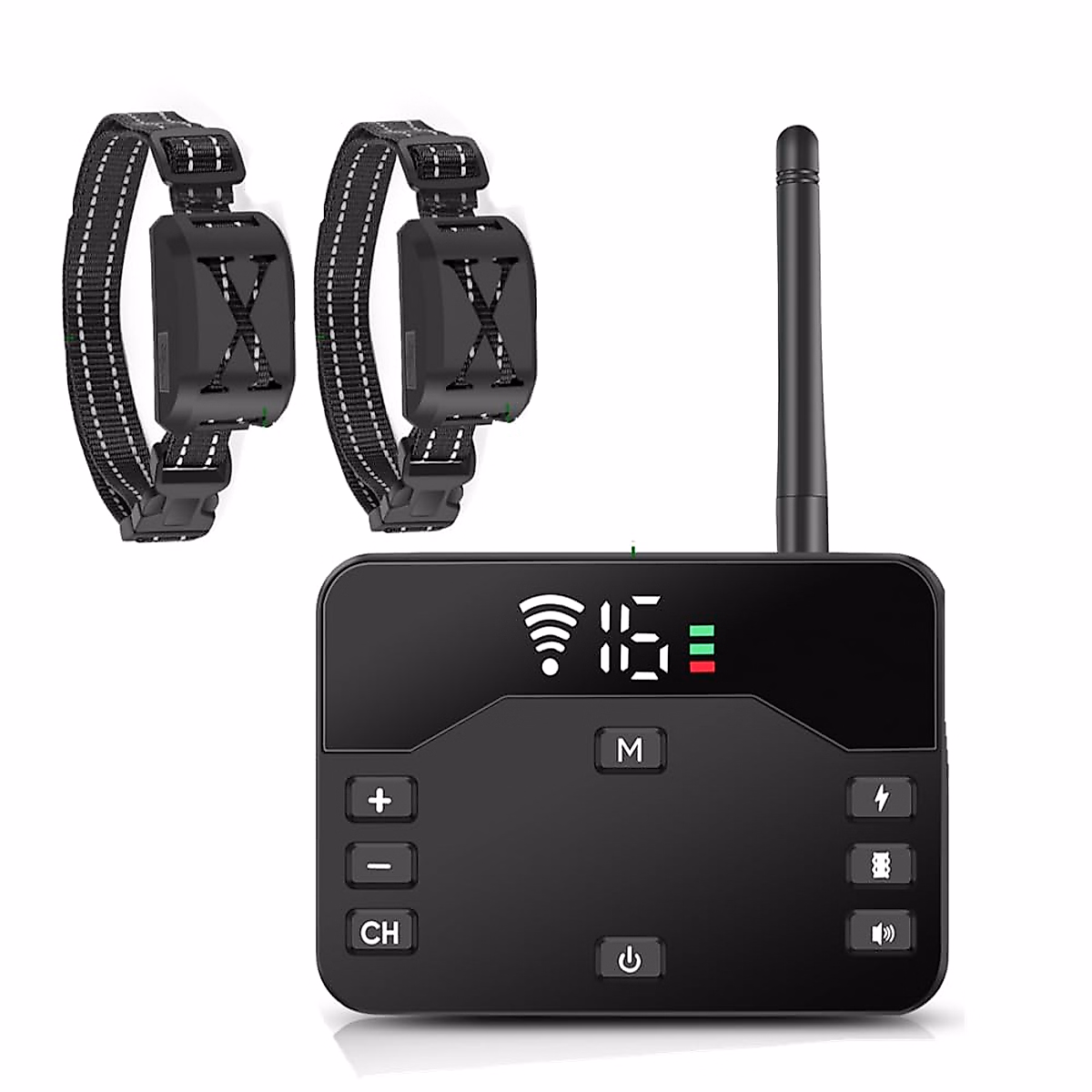 ABHY Wireless Dog Fence, Electric Fence System for 2 Dogs, Pet Perimeter Fence and Remote Training Collar 2-in-1,Adjustable Wireless Dog Collar,Suitable Dogs