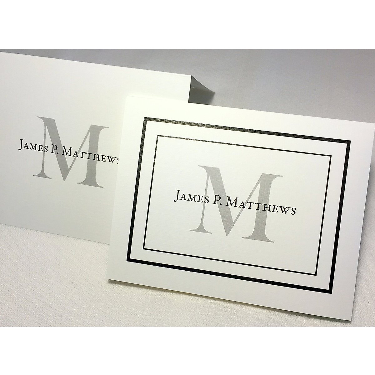 Personalized Thank You Note Cards with Envelopes. Set of 50 or 20 Cards. Quality Linen Textured Card Stock. Folding Cards, Blank Inside. Optnl return address labels. (20 Pack, WITHOUT BORDER)