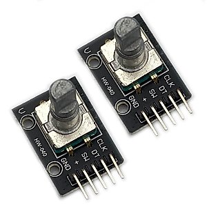 Kiro&Seeu 2PCS KY-040 Rotary Encoder Module Brick Sensor Development Board Compatible with Ar-duino Raspberry Pi SMT32 Development Board EMD-2P