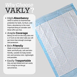 Disposable Changing / Under Pads [Pack of 25] Disposable Soft Absorbent Waterproof 17''x24'' Incontinence Underpad Protector Liners for Beds, Chairs, Diaper Changing – for Adults and Baby Protection