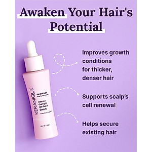 Keranique Overnight Hair Serum - Improves Growth Conditions for Thinning Hair - Hydrates Frizzy and Damaged Hair - Keratin Enriched for Women - 2 oz