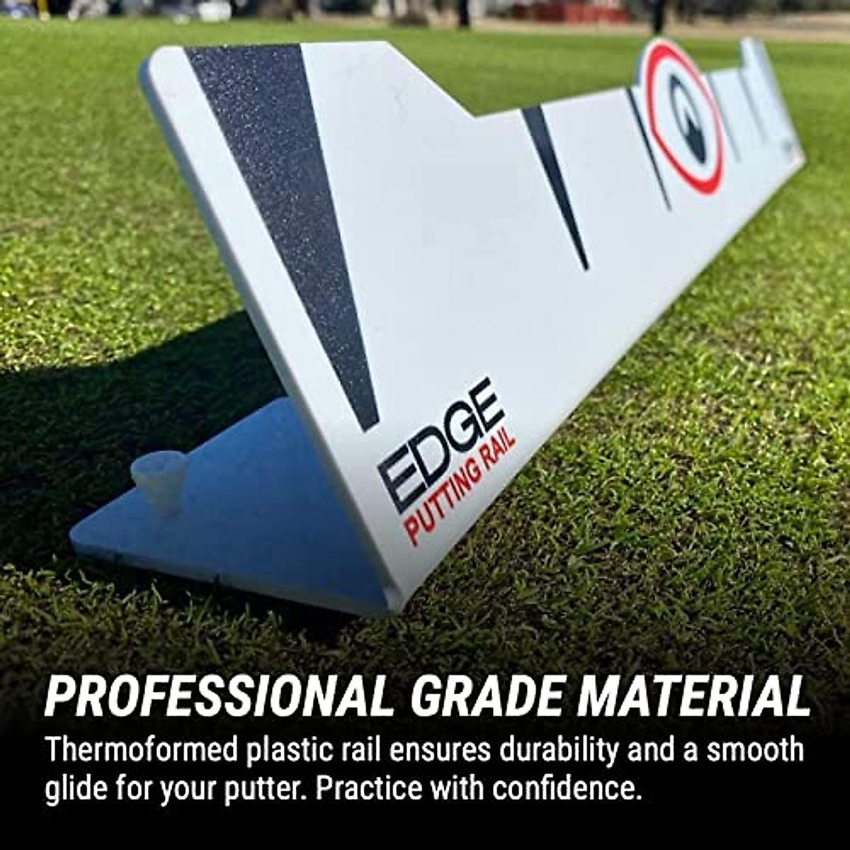 EyeLine Golf 70 Degree Edge Putting Plane Rail - Portable use Outdoors or Indoor Putting mat. Training Aid. Made in USA. Alignment, Stroke Length, Stroke Path Instant Short putt Improvement. 24 in.