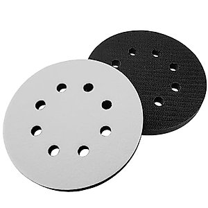M-jump 2 Pack 5 Inch 8 Holes Sponge Cushion Buffer Orbital Sander Foam Pad Backing Pad - Hook and Loop Soft Interface Pads for Automobile Metal Polishing