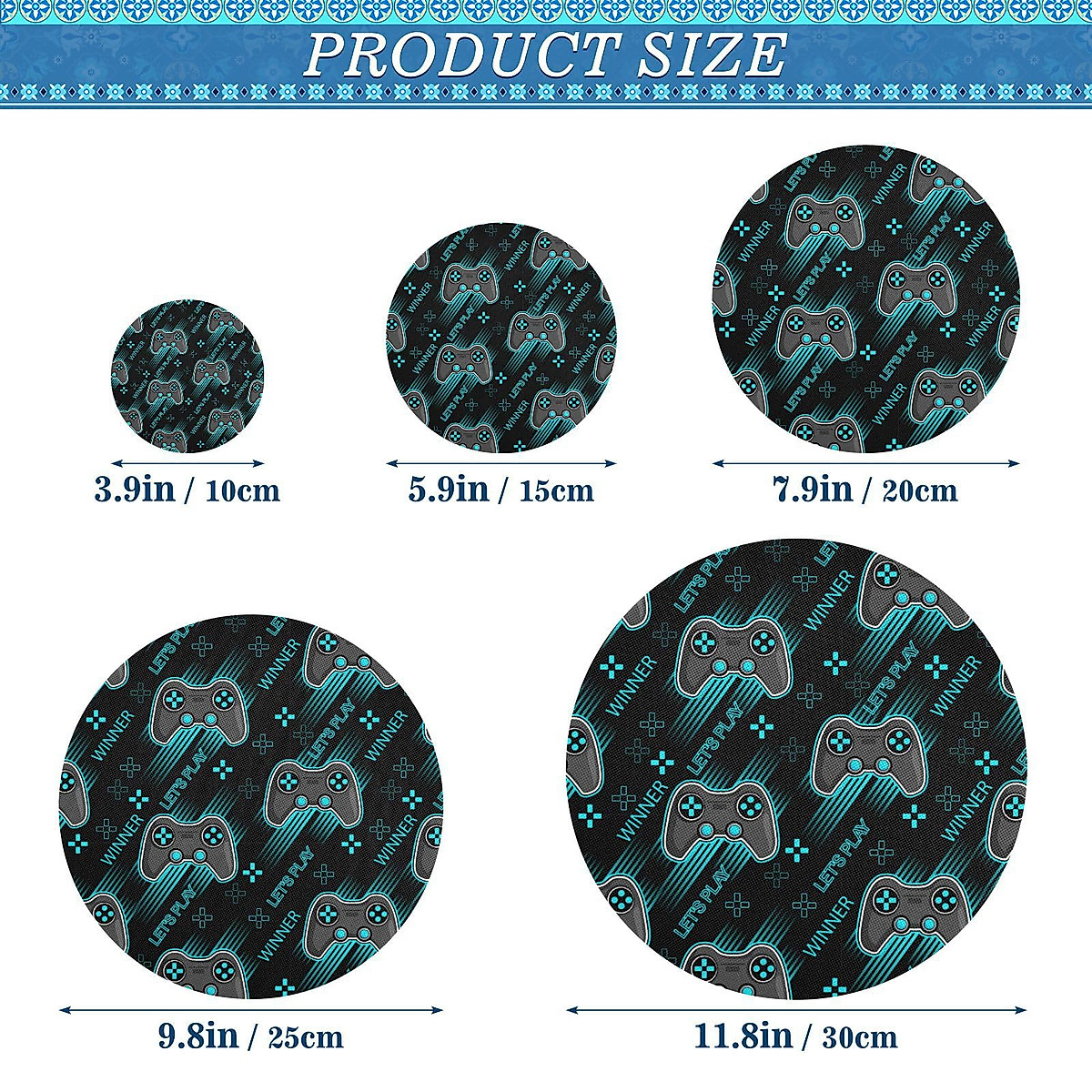 Bowl Cover Reusable Blue Joystick Video Game Black Elastic Fabric Food Storage Cover Stretch Lids 5 Pieces for Kitchen Food Bread Abstract Bowl Containers Dish Covers for Fruits,Leftover