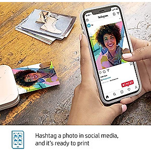 HP Sprocket Select Portable 2.3x3.4" Instant Photo Printer (Eclipse) Print Pictures on Zink Sticky-Backed Paper from your iOS & Android Device.
