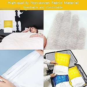 OTITYAN 2 Pack Disposable Bed Sheets King Size, Disposable Fitted Sheets Travel Bedding Cover for Hotel, Disposable Travel Sheet with Quilt Cover and Pillowcase for Travel Business Trip