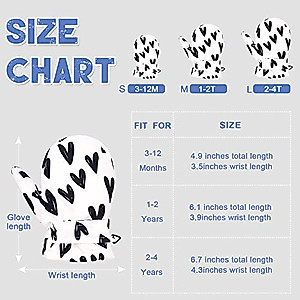 BAVST Toddler Waterproof Mittens Fleece Lined Baby Boys Girls Winter Warm Glove Kids Snow Infant Ski Mitten for 3M-5T (Navy orange dinosaur, 1-2T)