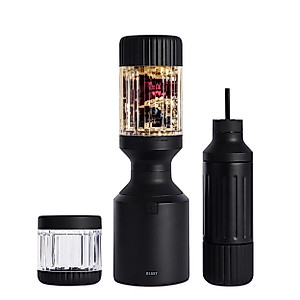 Beast Blender Tonal | Kitchen Countertop Design | Blend Smoothies and Shakes, Dressings, Sauces, Dips | Stainless Steel Bottle | Straw Cap and Straws Included | 1000W (Carbon Black)