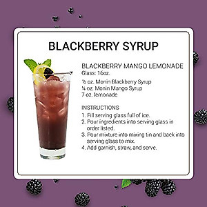 Monin - Blackberry Syrup, Delicious Berry Flavored Syrup, Cocktail Syrup, Authentic Flavor Drink Mix, Simple Syrup for Iced Tea, Lemonade, Cocktails, & More, Clean Label, Gluten-Free (1 Liter)