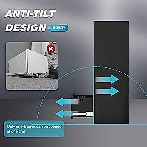 GangMei 4 Drawer Lateral File Cabinet, Metal Lateral File Cabinets with Lock, Legal Size Steel Lateral Filing Cabinet for Office and Home