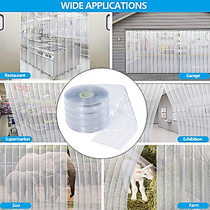 Toriexon Plastic Vinyl Replacement Strip Curtain 25' x 7.6', 0.08' Thickness Walk in Freezer Cooler Curtain Strips for Warehouse Commercial Entry Doors, Pet Doors
