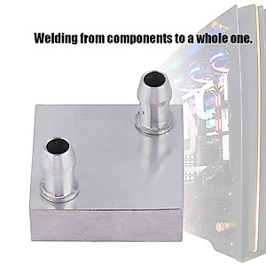 Computer Water Cooling Head, 40x40mm Water Cooling Aluminum Block for CPU Radiator Liquid Water Heatsink Cooler Internal Fin Thickness Only 0.5MM