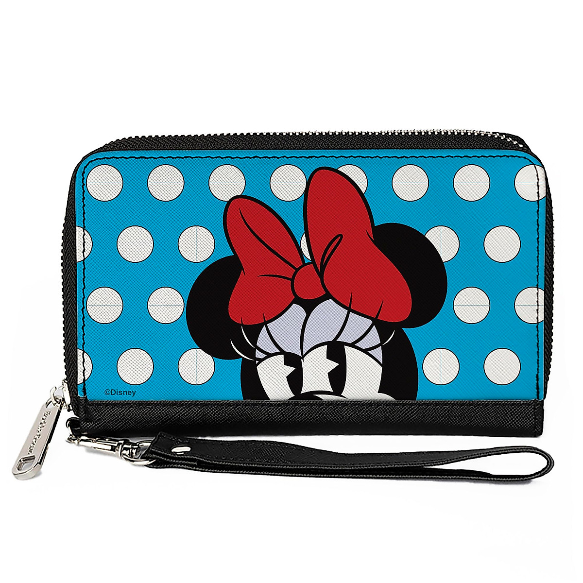 Buckle-Down Women's PU Zip Around Wallet Rectangle-Minnie Mouse, 7.5"x4.5"
