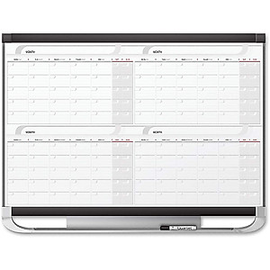 Quartet Dry Erase Calendar Board, Magnetic Whiteboard Planner, 4' x 3', 4 Months, Total Erase Surface, Prestige 2 (4MCP43P2)