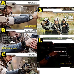 North Edge Apache Tactical Sports Watches for Men , Outdoor Survival Military Compass Rock Solid Digital Watches with Durable Band, Steps Tracker Pedometer Calories (Green)…