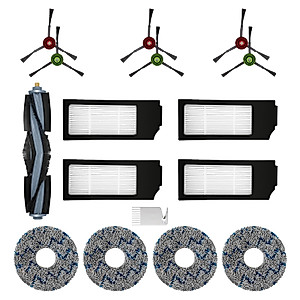 Filter Brush Mop Pads Accessories Kit for Ecovacs DEEBOT T10 Omni DEEBOT X1 Omni X1 TURBO X1 Plus Robot Vacuum Cleaner Replacement Parts (16 Pack)