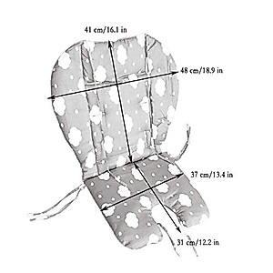 Twoworld High Chair Cushion, Large Thickening Baby High Chair Seat Cushion Liner Mat Pad Cover Breathable Suitable for All Kinds of Baby Dining Chairs (Fashion Gray Clouds)