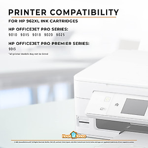 Houseoftoners Remanufactured for HP 962XL Ink Cartridge High Yield Replacement for HP 962XL Envy (5540, 7645) OfficeJet (5740, 5742, 8040, 8045, 5742, 5743, 5744, 5745) - 4-Pack (Multicolor)