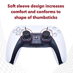 Setex Gecko Grip, 2 High Rise Thumbstick Grip Covers, for PlayStation PS5, PS4, Xbox One, Switch Pro, Steam Deck, Anti-Slip Microstructured Analog Stick Thumb Grips, Black, Covers Only