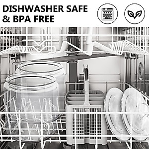 Masthome Cookie Jar, 1.5 Gallon Glass Jar with Lid, Large Glass Storage Containers, Clear Glass Jars, Wide Mouth Glass Jars with Lid for Flour Candy Cookie Coffee Bean, 15 Food Storage Bags