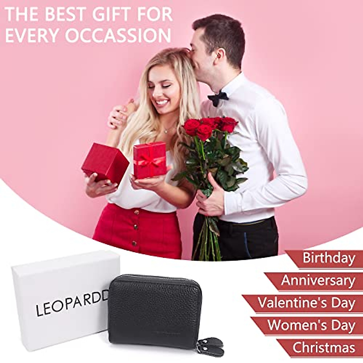 RFID Blocking Leather Wallet for Women,Excellent Women's Genuine Leather Credit Card Holder