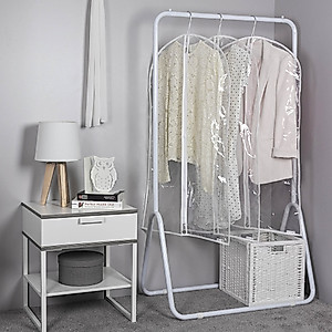 HANGERWORLD Pack of 6 Clear Garment Bags for Hanging Clothes - 40inch Suit Bag, Plastic PEVA, Showerproof, Clothes Dust Protector Cover